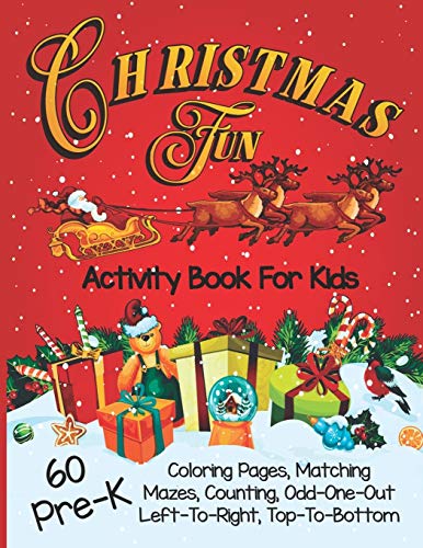 Christmas Fun Activity Book for Kids Pre-K: A Workbook With 60 Learning ...