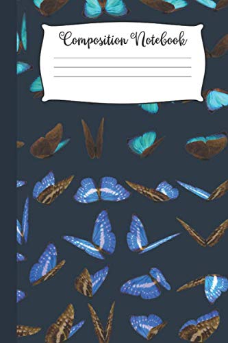 Blue Butterflies: Pretty Composition Notebook For girls, Great For ...