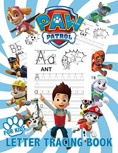 Paw Patrol Letter Tracing Book For Kids: Trace Letters Coloring ...