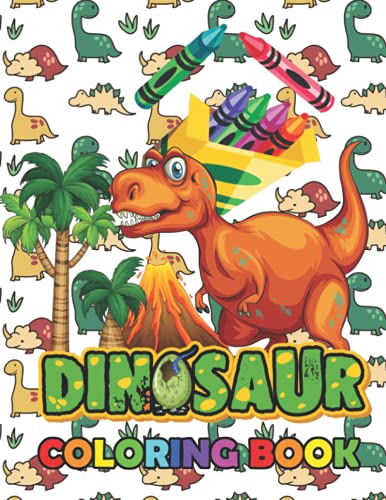Dinosaur Coloring Book: Cute and Funny Coloring Book For Little Kids ...