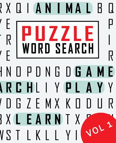 Amazing Animals Word Search Puzzle Books: 60 Large Print Word Search ...