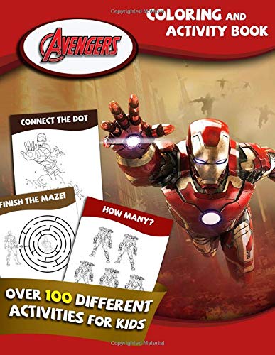 Avengers Coloring And Activity Book: A Fun Kid IRONMAN Workbook Game ...