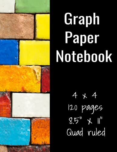 Graph Paper Notebook: 4x4 graph paper / 120 pages / quad ruled / 8.5" x ...
