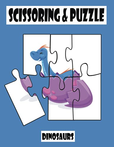 Scissoring & Puzzle: Dinosaur Scissor Skills Kids Workbook, Preschool ...