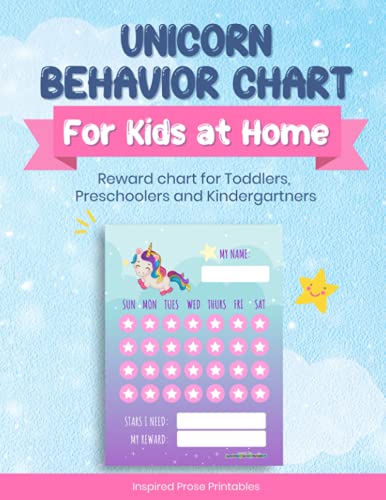 Unicorn Behavior Chart for Kids at Home: Reward chart for Toddlers ...