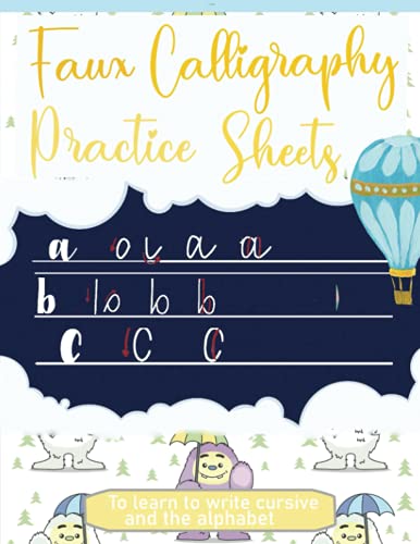 Faux Calligraphy Practice Sheets Cursive Modern Calligraphy Writing Exercises Workbook To