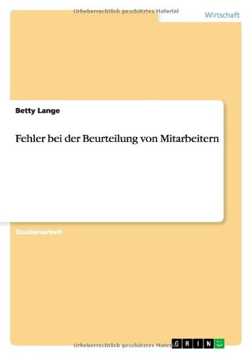 Fehler bei der Beurteilung von Mitarbeitern by Betty Lange | Goodreads
