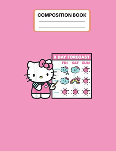 Composition Book: 3 Day Forecast Fri Sat Sun Hello Kitty Blank Ruled ...