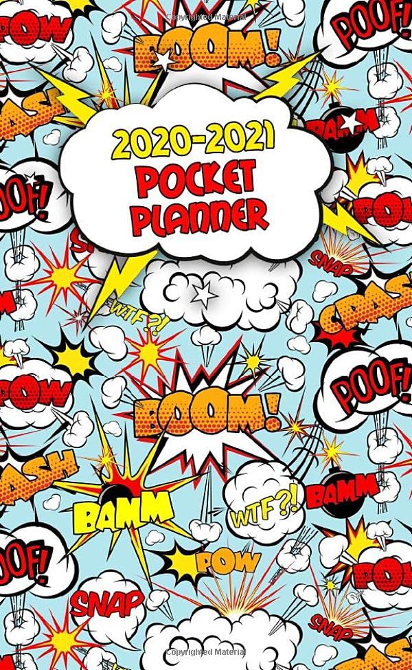 2020-2021 Pocket Planner: Awesome Superheroes 2 Year Monthly Pocket ...