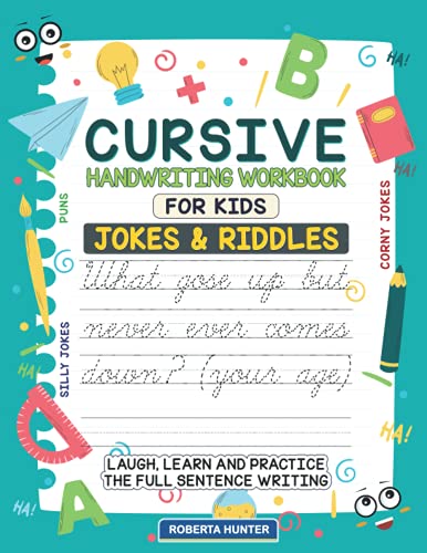 Cursive Handwriting Workbook for Kids: Tracing Cursive Joke Book with ...