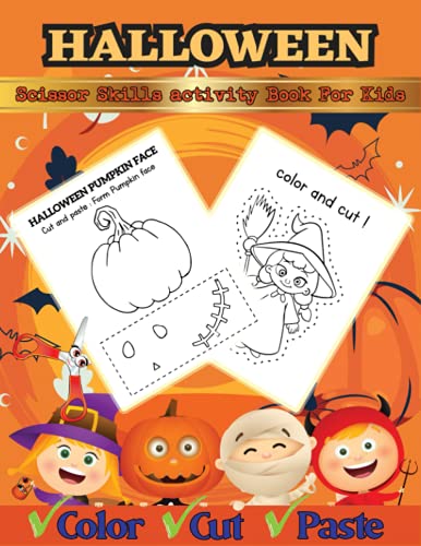 Halloween scissor skills activity book for kids: Halloween scissor ...