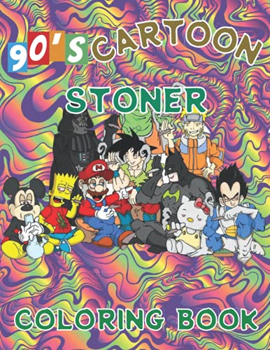 90s Cartoon Stoner Coloring Book For Adults: 90s Cartoon Wonderful ...