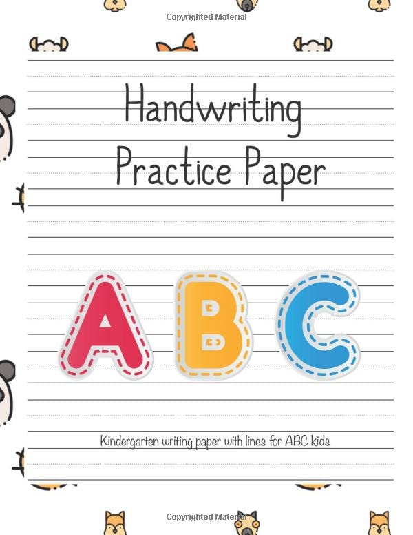 Kindergarten writing paper with lines for ABC kids: Writing Paper for ...