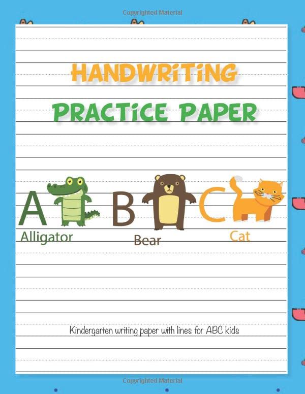 Kindergarten writing paper with lines for ABC kids: Writing Paper for ...