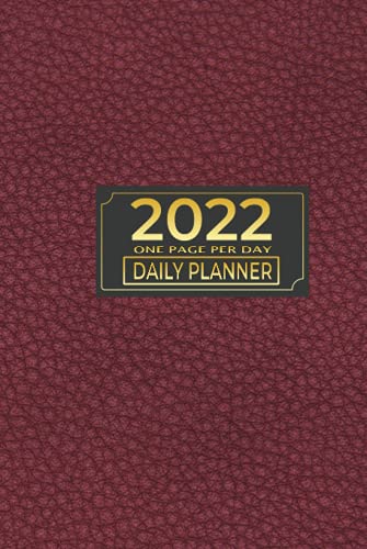 2022 Daily Planner One Page Per Day: 365 Daily &Hourly Schedule ...