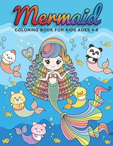Mermaid Coloring Book For Kids Ages 4-8: Beautiful Mermaid Coloring ...