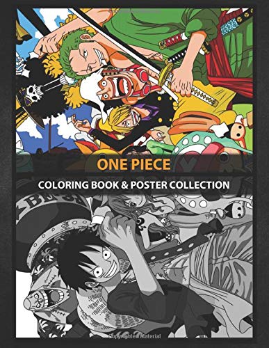 Coloring Book & Poster Collection: One Piece Crew Mugiwara Luffy From ...