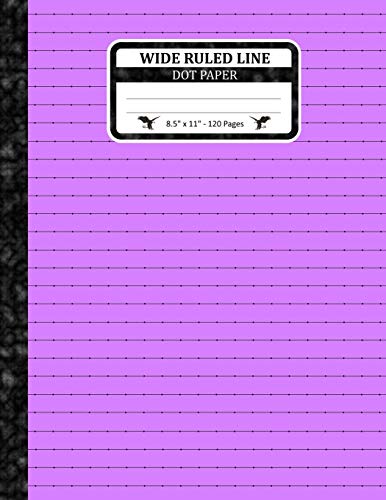 Wide Ruled Line Dot Paper: Notebook With Dotted Lines. Large Size ...