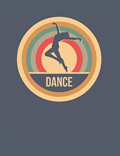 Dance: Retro Vintage Notebook 8.5 x 11 (A4) Dotted Dot Grid Journal ...