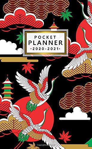 2020-2021 Pocket Planner: Japanese Crane Birds 2 Year Monthly Schedule ...
