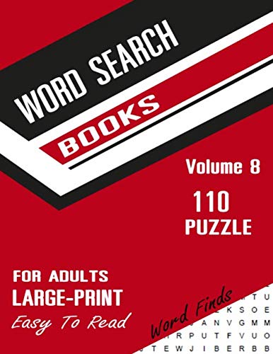 word search books: 110 Puzzle for adults Large-Print Volume 8 Easy To ...