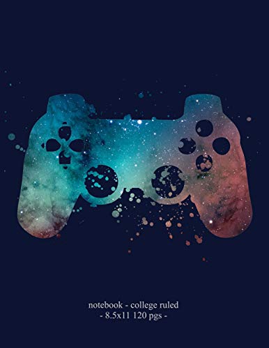 Notebook: Video Game Retro Game Controller School Gift 8.5x11 College ...