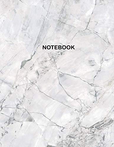 Notebook: Classic White Marbled Journal,100 College-ruled Pages,8.5 x ...
