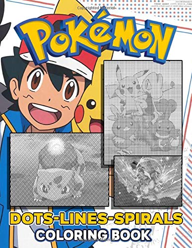 Pokemon Dots Lines Coloring Book: Diagonal Line, Spirals Activity Books ...