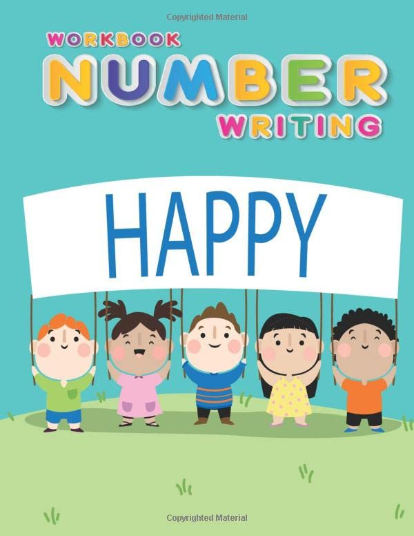 Number Writing for kids : Happy: Handwriting Practice Book For Kids ...