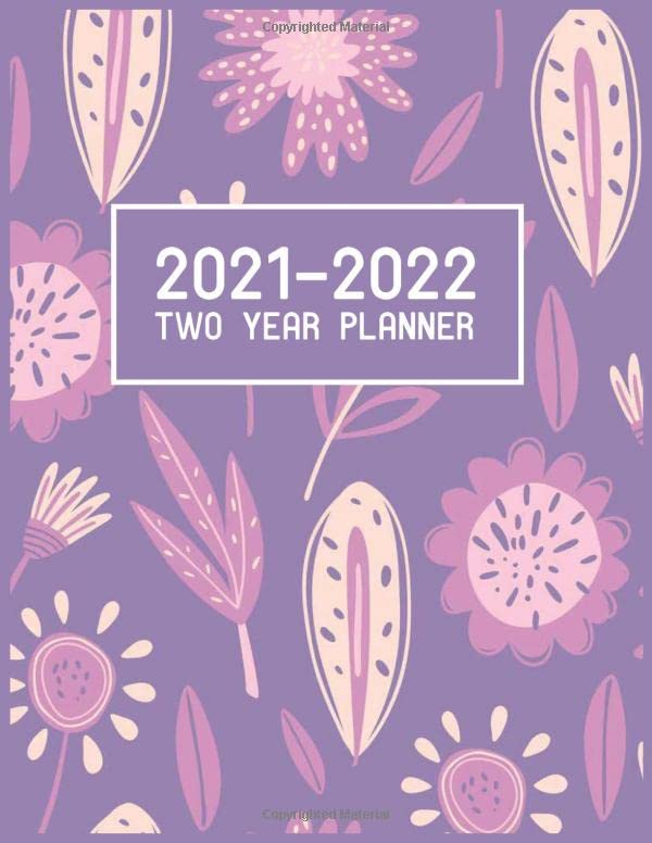 2021-2022 Two Year Planner: Flower Watecolor Cover | 2 Year Calendar ...