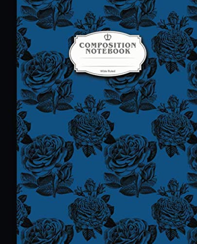 Graph Paper Notebook: Blue Roses Notebooks for Girls Women Man Teens ...