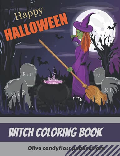 Witch Coloring Book: Halloween in Witch Town:Adult Coloring Book ...