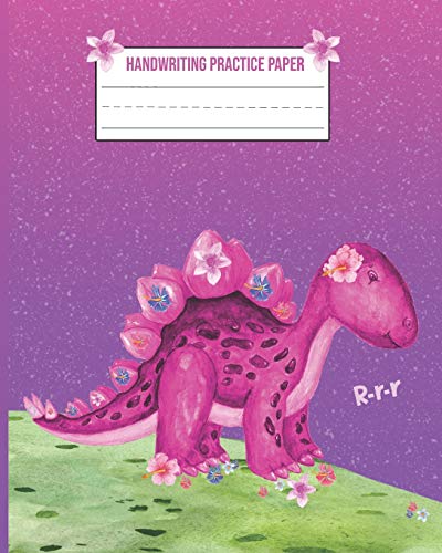 Handwriting Practice Paper: Pink Stegosaurus Dinosaur School Exercise ...