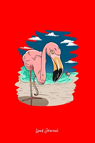 Lined Journal: Pink Flamingos On Beach Tropical Birds Animal Lover Gift ...