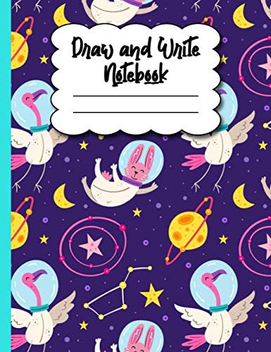 Draw and Write Notebook (Astronaut Edition): Dotted Midline and Picture ...