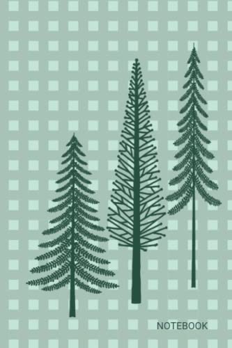 Notebook: Green Evergreen Tree Gingham Notebook / Journal / Diary - (6 ...