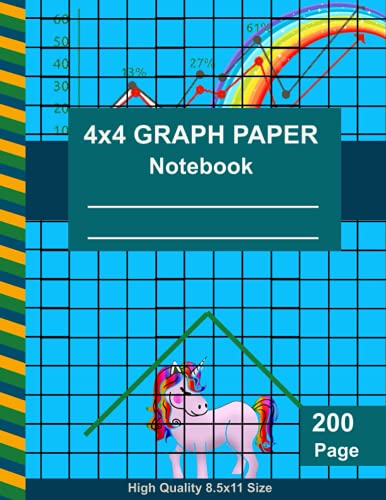 Graph Paper: 4x4 Black/White, Quad Rule, 4 Squares per Inch, 8.5 x 11 ...