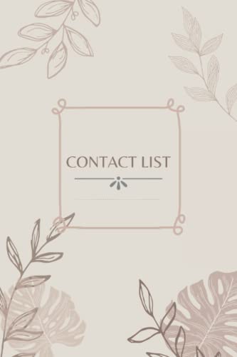 Contact book: Beige-color Tropical leaf Contacts book, size 6" x 9 ...
