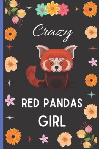 Crazy Red Pandas Girl: Red Pandas Blank Lined Notebook For Girls, Red ...