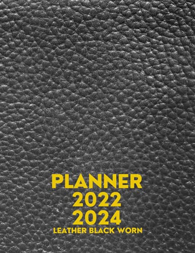 2022-2024 Leather Black Worn Planner: The Leather Black Worn Design ...