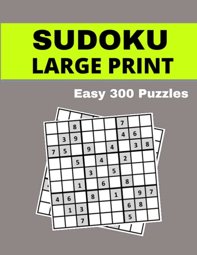 Sudoku Book large Print Easy 300 Puzzles | Large Print Easy Sudoku ...