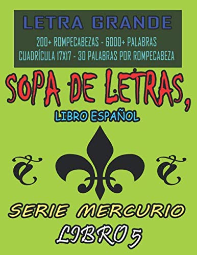 Sopa de Letras, Libro Español: Impresión de alta calidad. Letra grande ...
