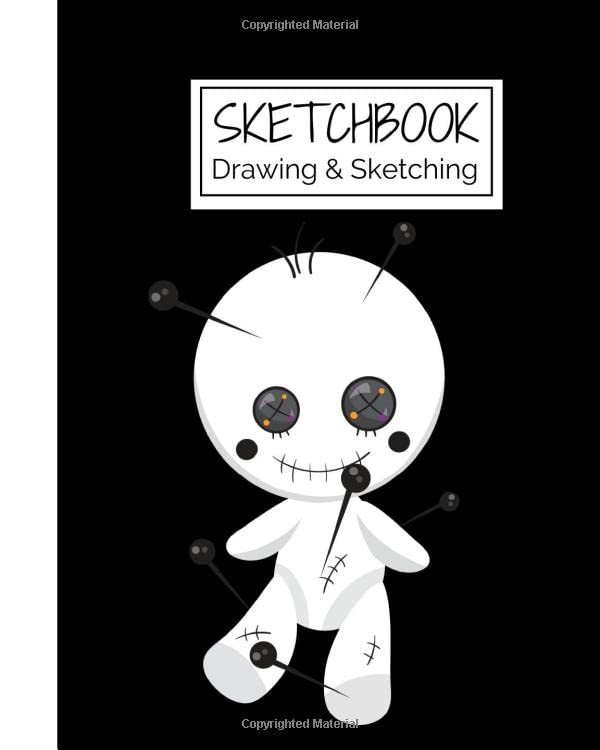 Sketchbook Drawing & Sketching: Scary Voodoo Doll with Pins Sketch Book ...