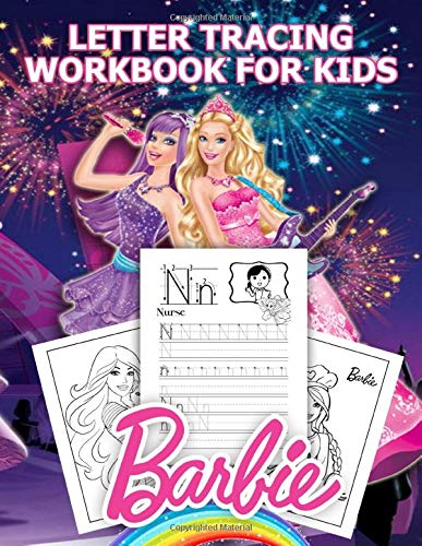 Barbie Letter Tracing Workbook For Kids: Preschool writing Workbook ...