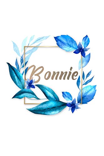 Bonnie: 6''x9'' Bonnie Name Lined Shiny White Writing Notebook Journal ...