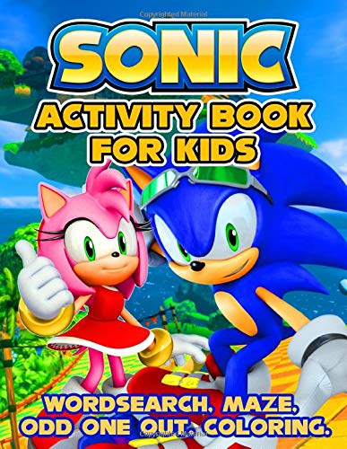 Sonic Activity Book for Kids: Wordsearch, Maze, Odd One Out, Coloring ...