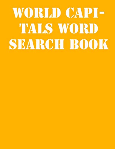 World capitals Word Search Book: large print puzzle book.8,5x11 ,matte ...