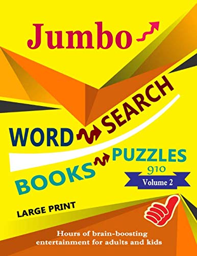 Jumbo Word Search Books Puzzles Large Print: Volume 2 Hours of brain ...