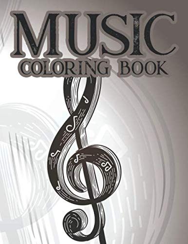 Music Coloring Book: Relaxation Coloring Page Of Musical Illustrations ...