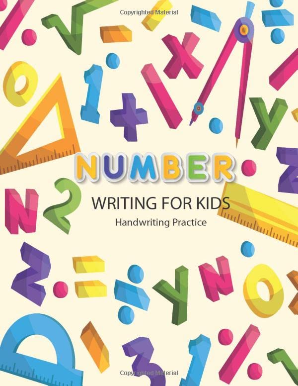 Number Writing for kids: Handwriting Practice Book For Kids Writing ...